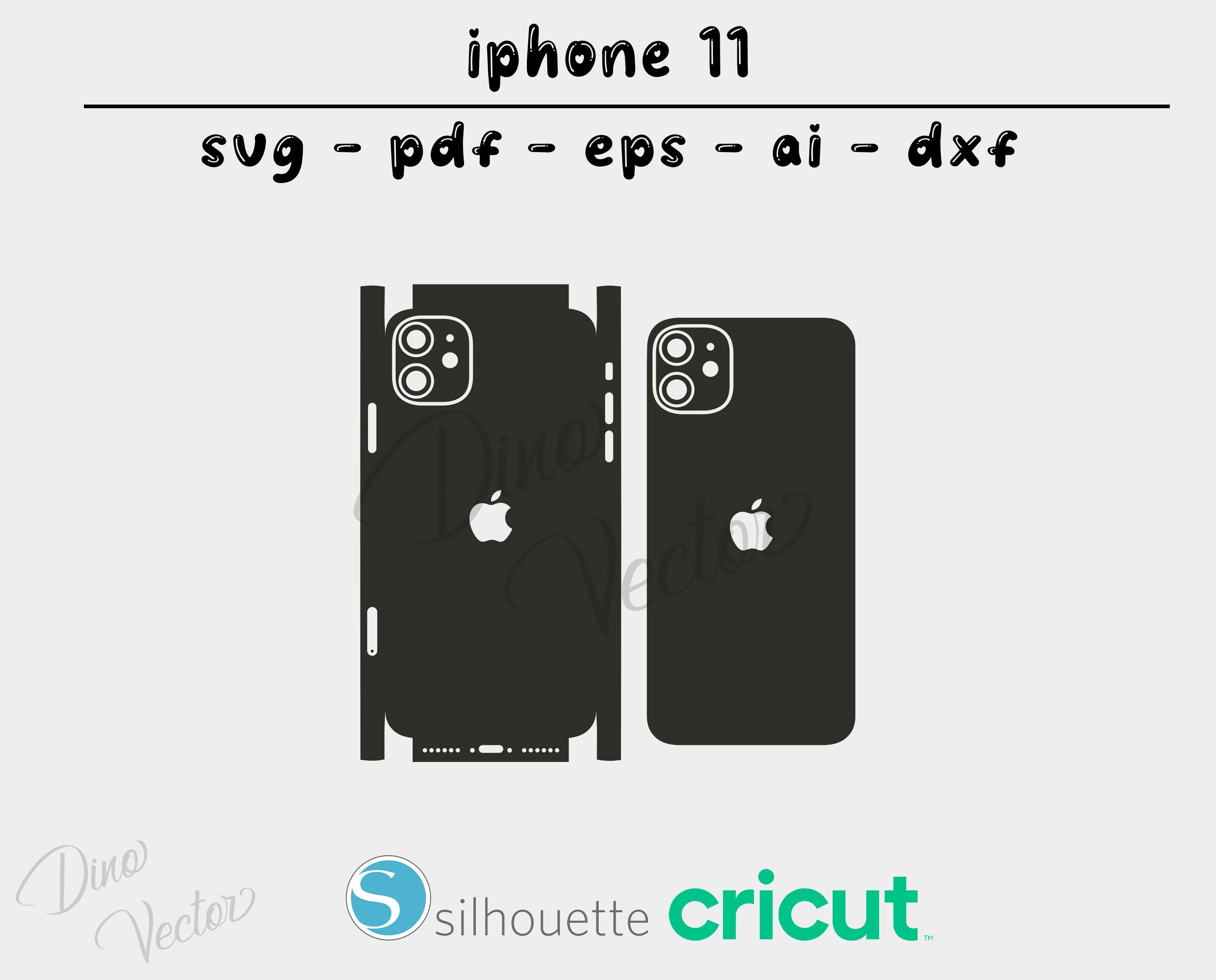 Apple iPhone 11 Skin Template - Cricut Vector Cut File - Wrap Template ...