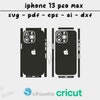 Apple iPhone 13 Skin Template Cricut Vector Cut File Wrap Template ...