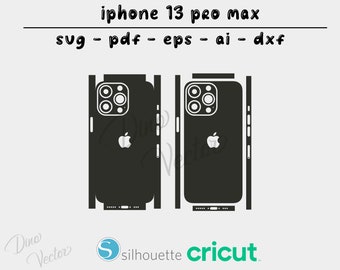 Apple iPhone 13 Pro Max Full Wrap Skin Cutting Template Dxf, SVG, EPS ...