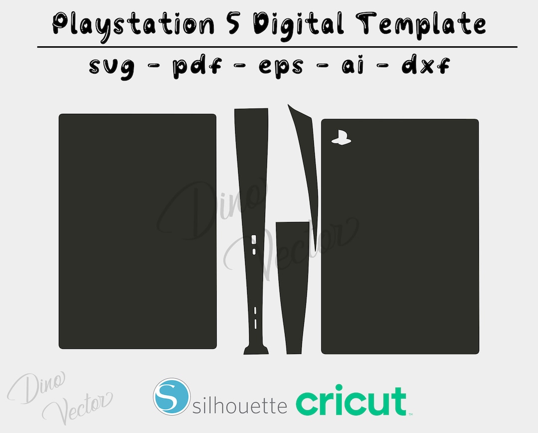 PS5 Digital Skin Template Vector Cut File Cricut Vector Cut File Wrap ...