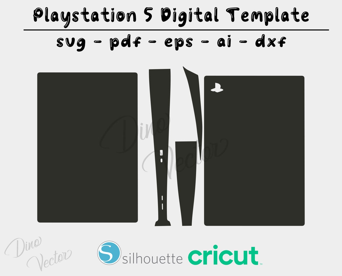 PS5 Digital Skin Template Vector Cut File Cricut Vector Cut File Wrap ...