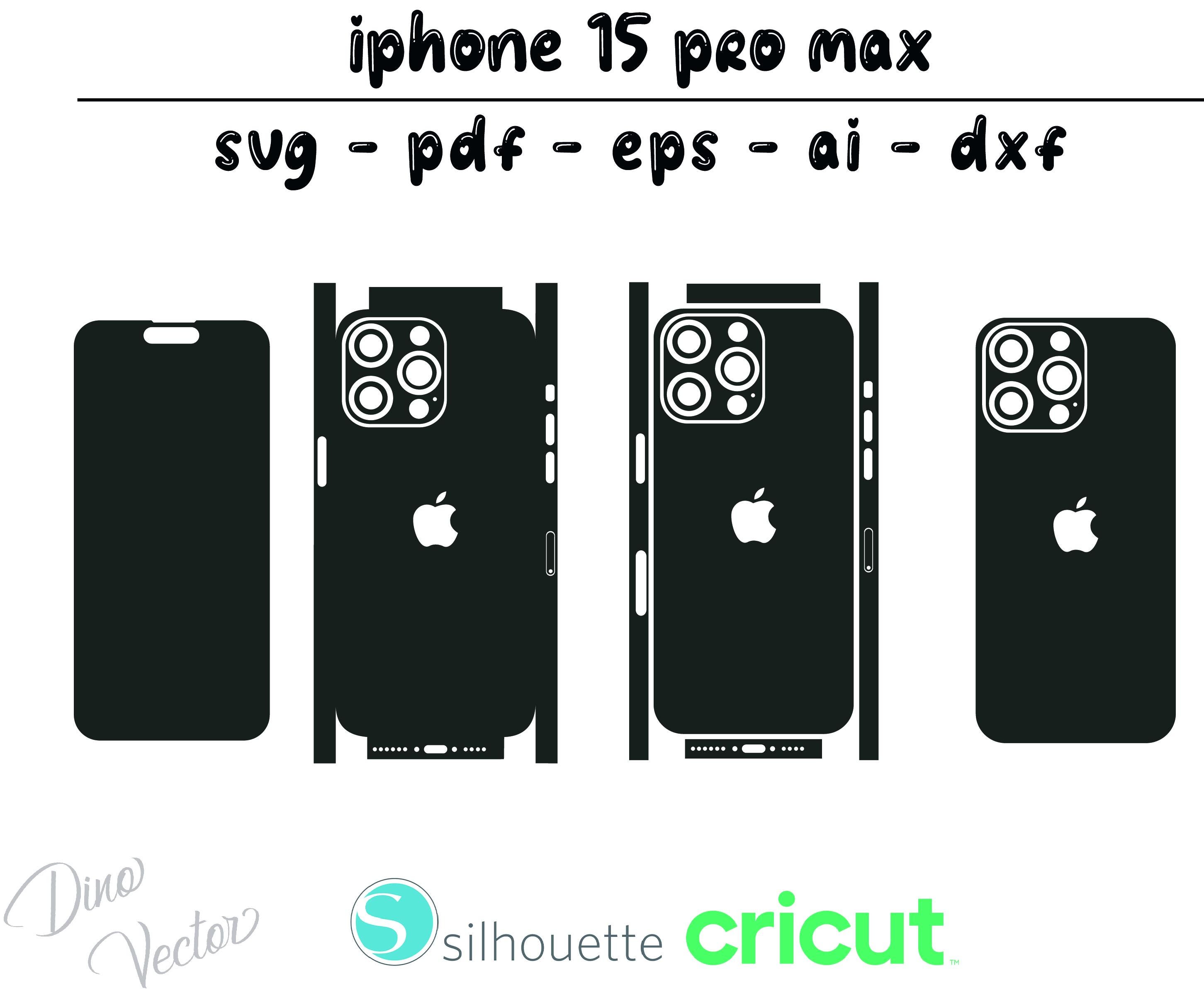 Apple iPhone 15 Pro Max Skin Template - Cricut Vector Cut File - Wrap ...