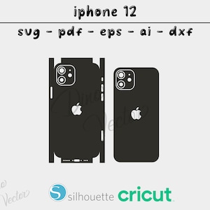 Apple iPhone 12 Skin Template - Cricut Vector Cut File - Wrap Template ...