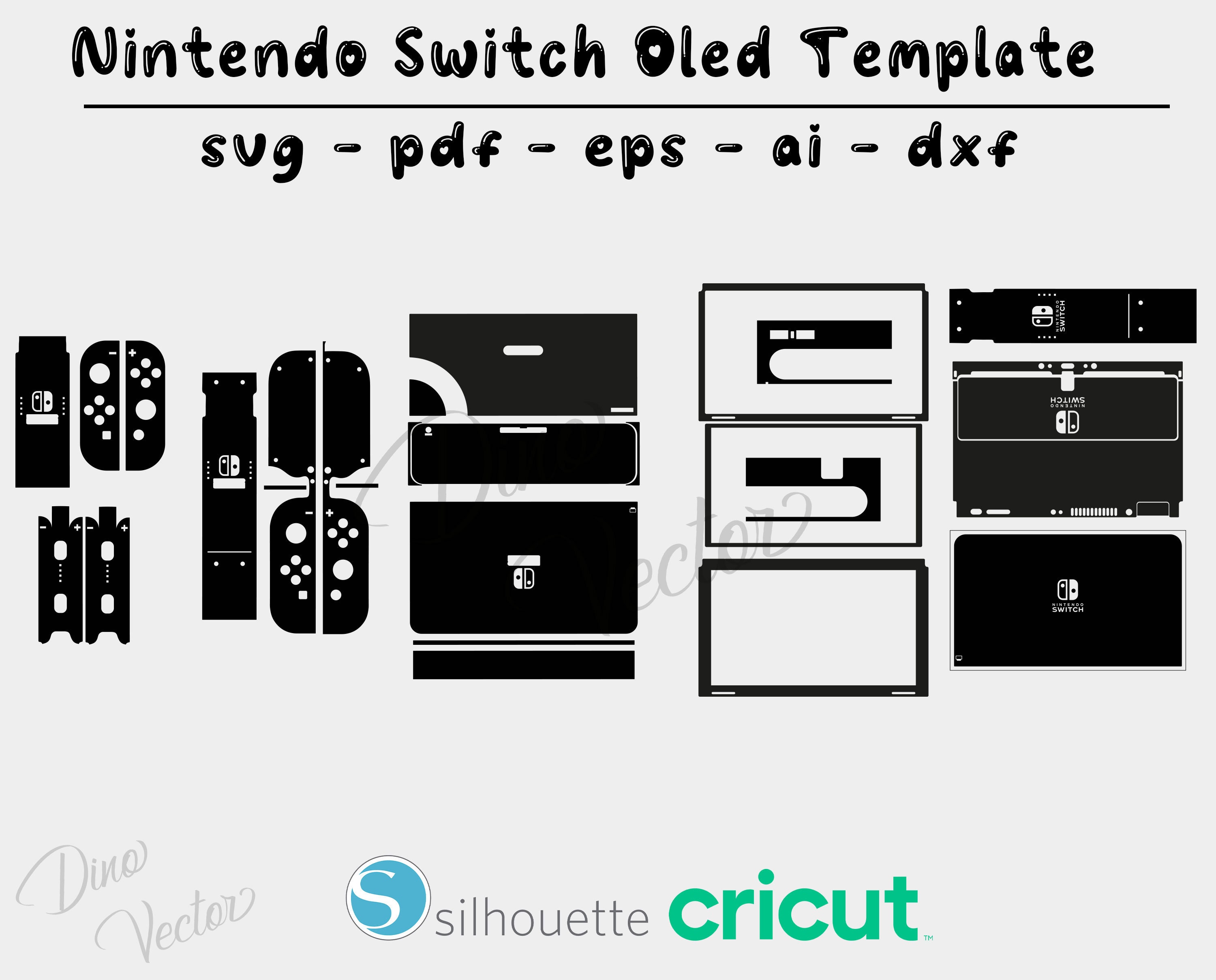 Ns Oled Consol - Skin Template SVG Cut File, Ns Switch Lite Console ...