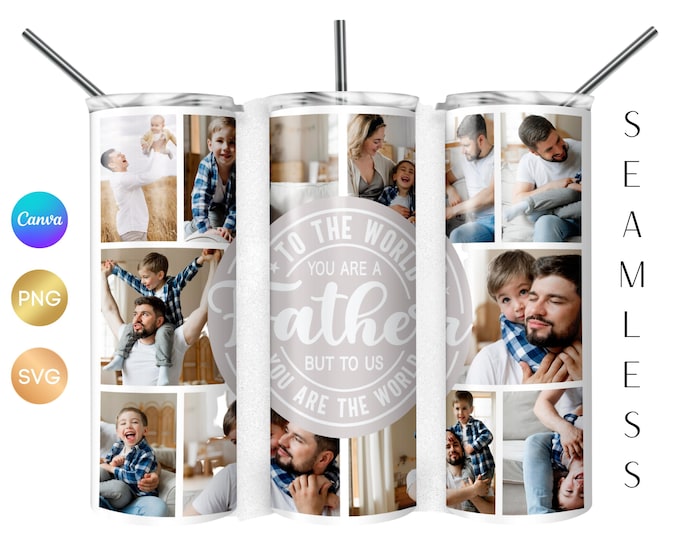 Fathers Day Tumbler Sublimation PNG, Dad Photo Mug, Father Photo ...