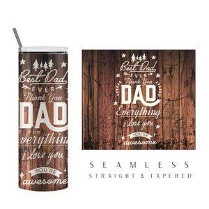 Dad Tumbler Sublimation PNG, Add Your Text Cup Design for 20oz Skinny ...