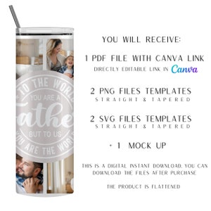Fathers Day Tumbler Sublimation PNG, Dad Photo Mug, Father Photo ...