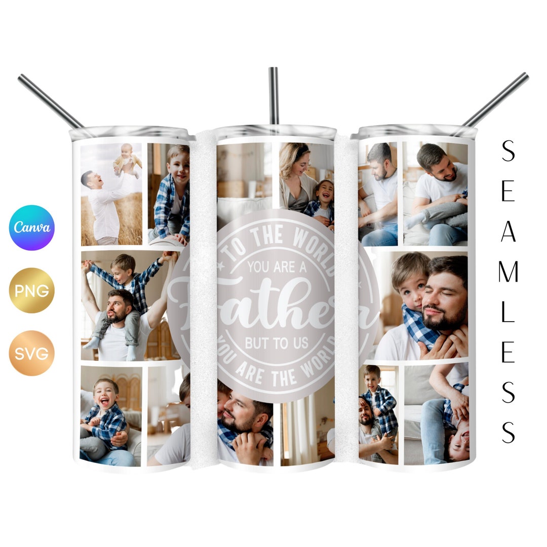 Fathers Day Tumbler Sublimation PNG, Dad Photo Mug, Father Photo ...