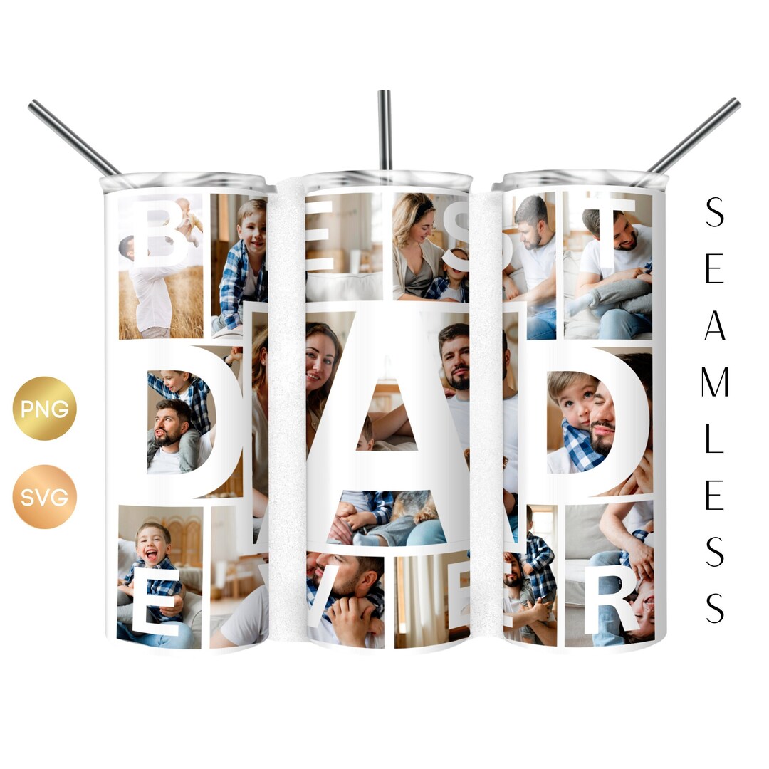 Dad Photo Tumbler Sublimation PNG, Dad Photo Mug, Dad Photo Collage ...