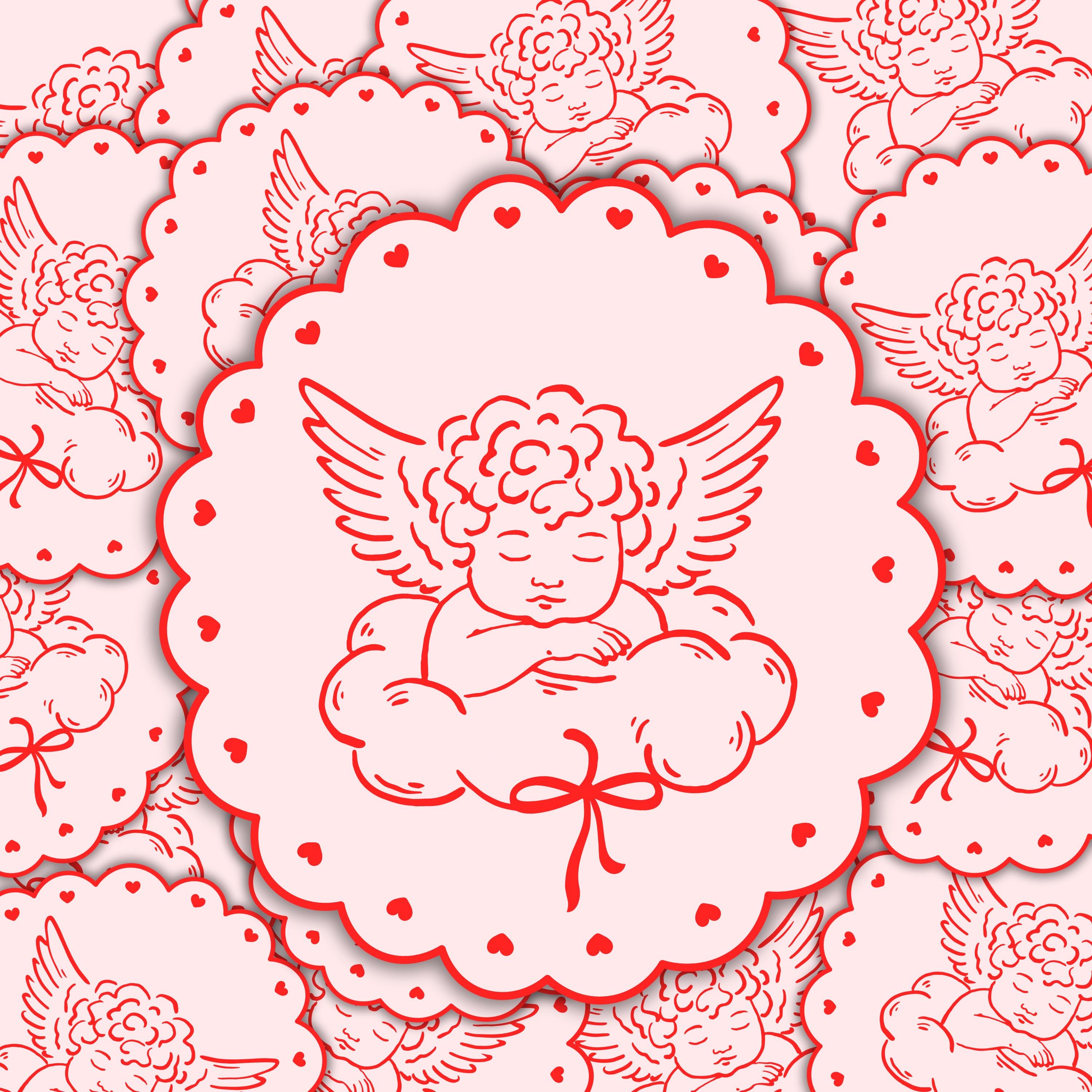 Angel Coquette Sticker | Waterproof Vinyl Decal, Laptop, Water Bottle ...