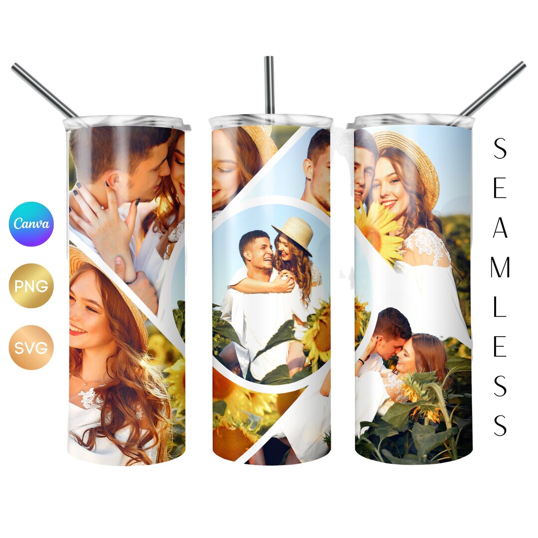 Photo Tumbler Sublimation Design: Collage Template (PNG, SVG, Canva) - Etsy