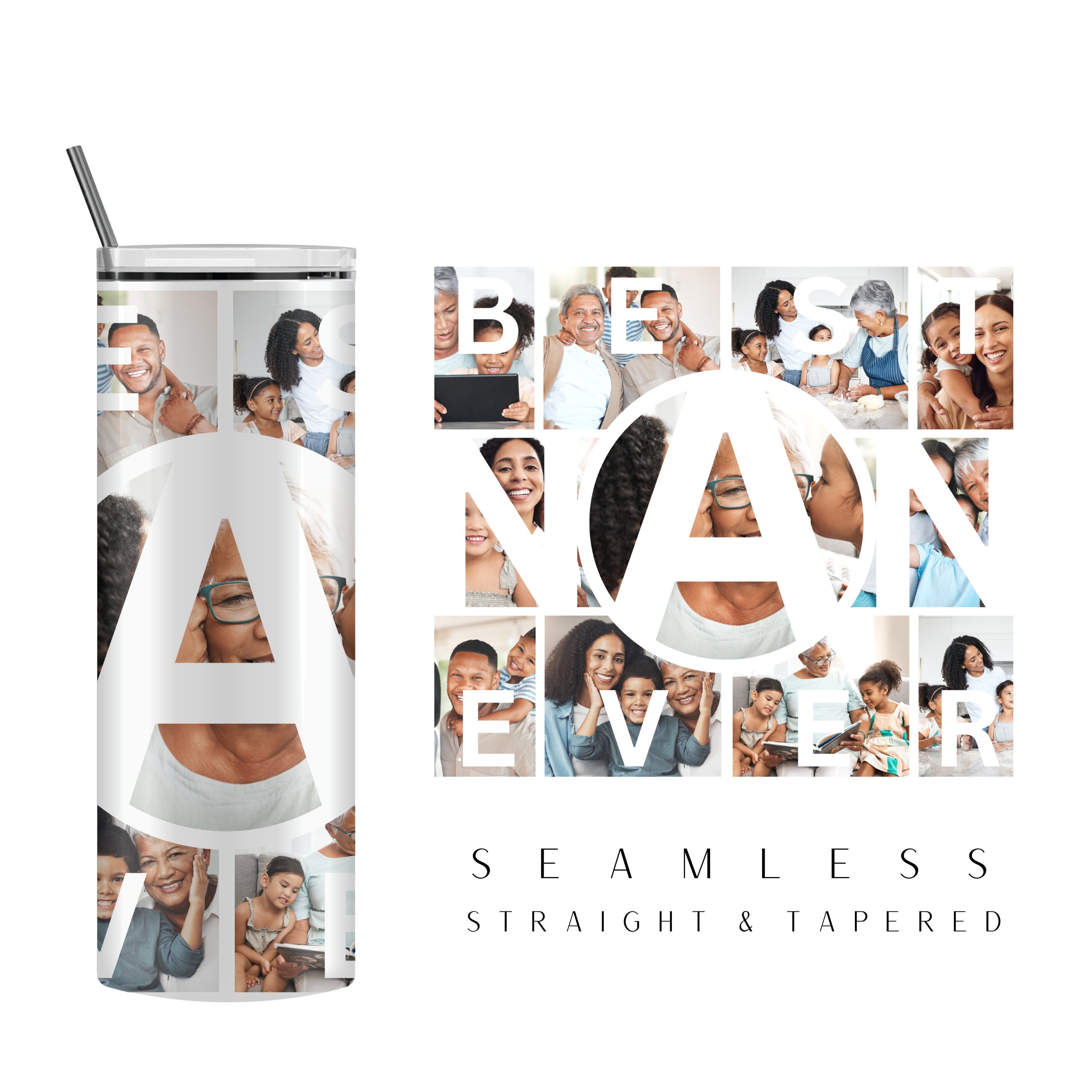 Nan Photo Tumbler Sublimation PNG Nana Tumbler Wrap With - Etsy