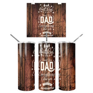 Dad Tumbler Sublimation PNG, Add Your Text Cup Design for 20oz Skinny ...