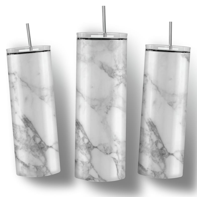White Marble Tumbler Gray Marble Tumbler Designs Marble - Etsy