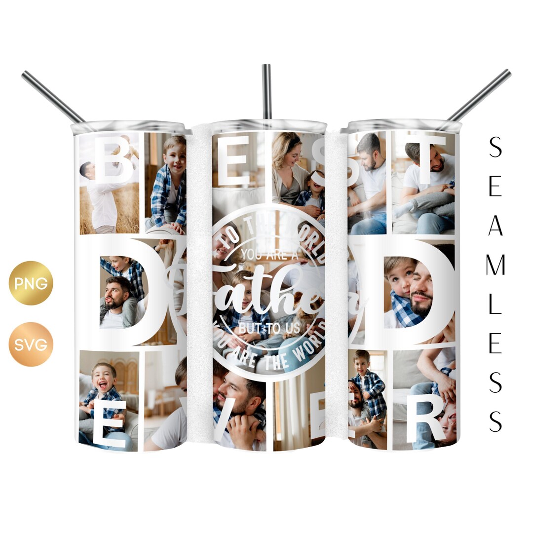 Fathers Day Tumbler Sublimation PNG, Dad Photo Mug, Father Photo ...