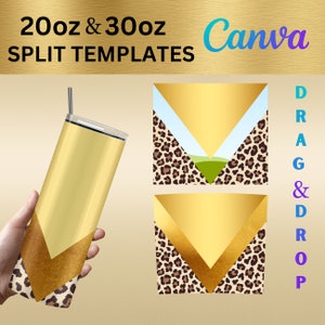 V Split Tumbler Template Canva Frames, Editable in Canva 20 & 30 Oz ...