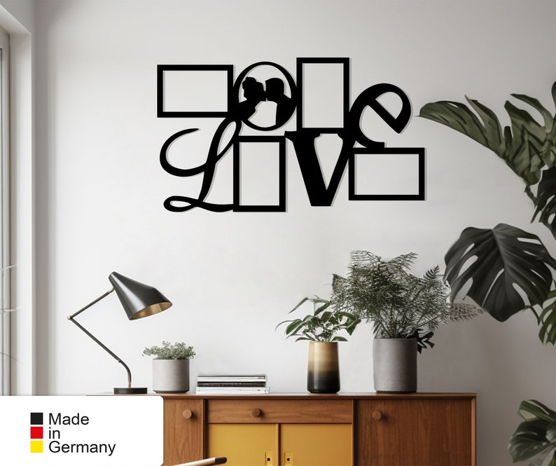 Love Sign With Wall Photo Frame Wall Art Metal Wedding Sign, Custom ...