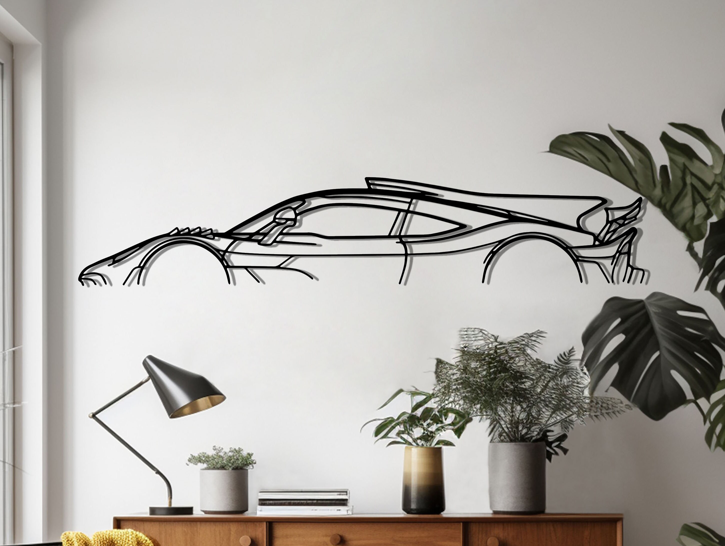 100% Made in Germany AMG One Sport Car Metal Silhouette Wall Art, Wall ...