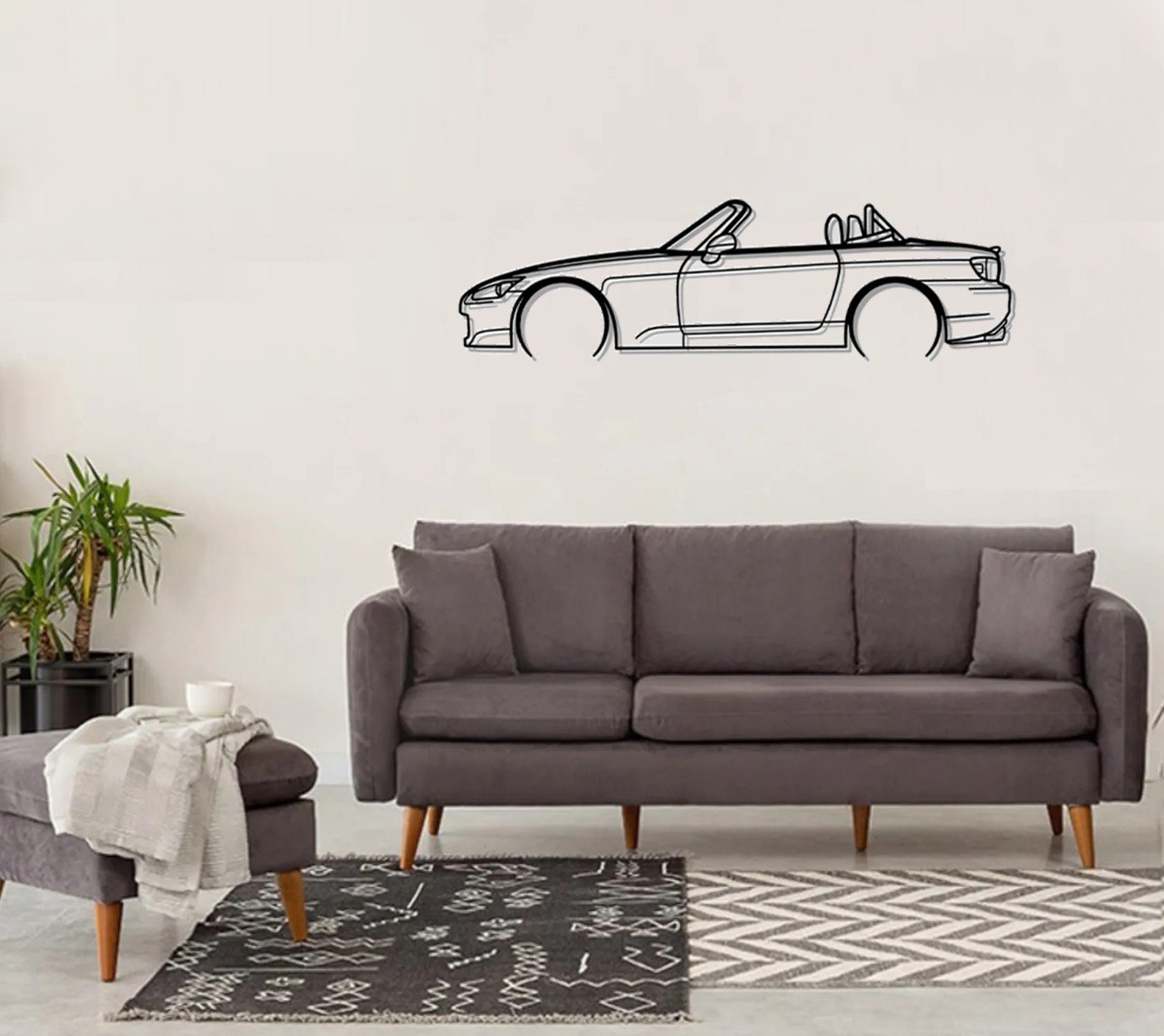 100% Made in Germany Honda S2000 Car Metal Silhouette Wall Art, Wall ...
