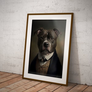 Elegant Staffy Gentleman Portrait Poster Perfect for Dog Lovers and ...