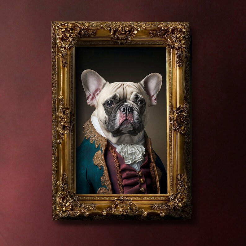 Elegant French Bulldog Gentleman Portrait Poster - Perfect for Dog ...