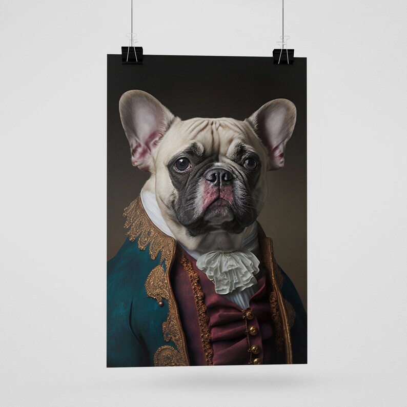 Elegant French Bulldog Gentleman Portrait Poster - Perfect for Dog ...