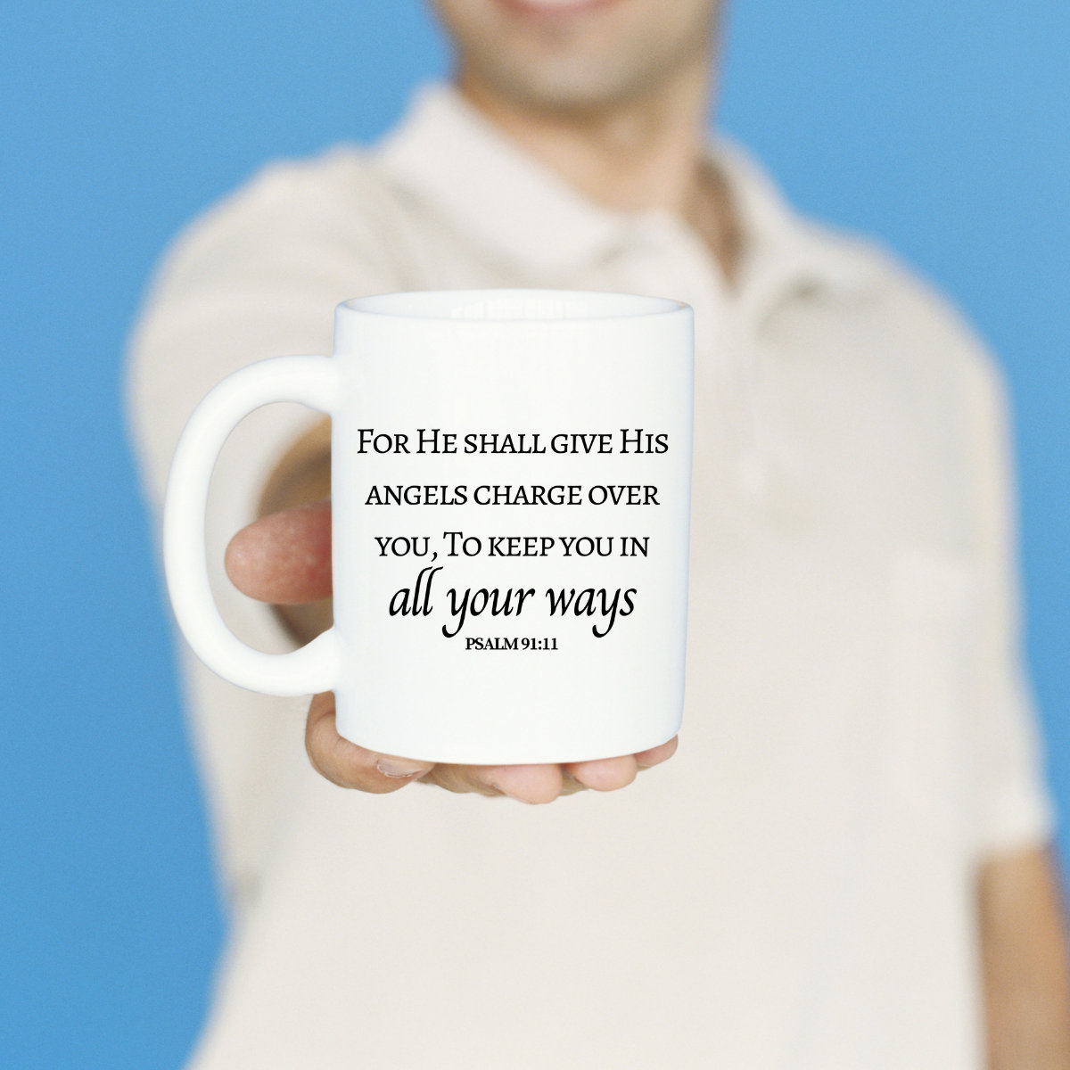 Bible Verse Coffee Mug Psalm 91:11 Christian Mug Christian Gifts ...