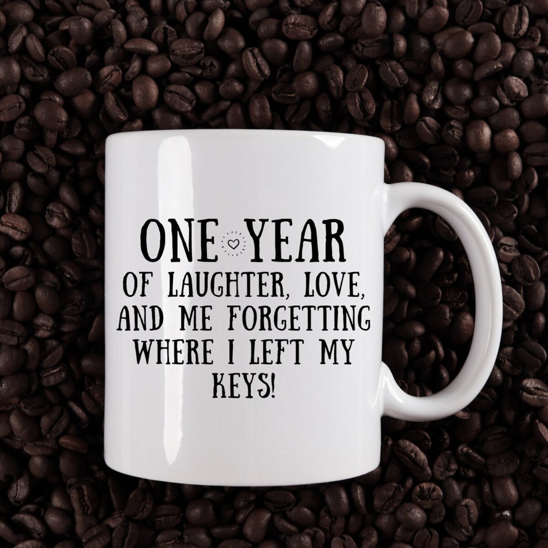 One Year Anniversary Coffee Mug 1 Year Together 1st Anniversary Gifts ...