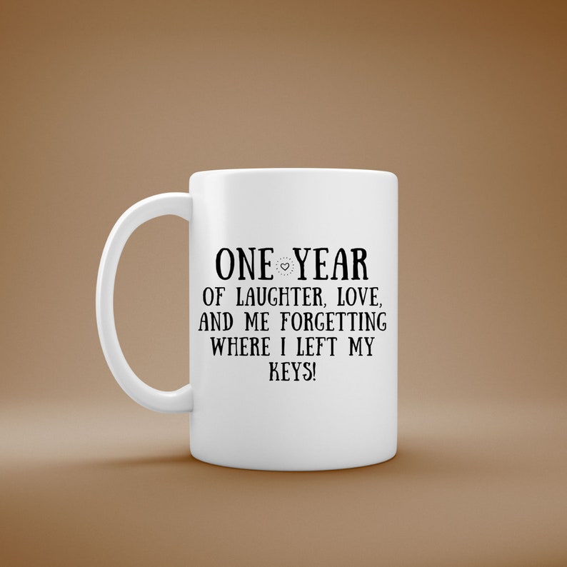 One Year Anniversary Coffee Mug 1 Year Together 1st Anniversary Gifts ...