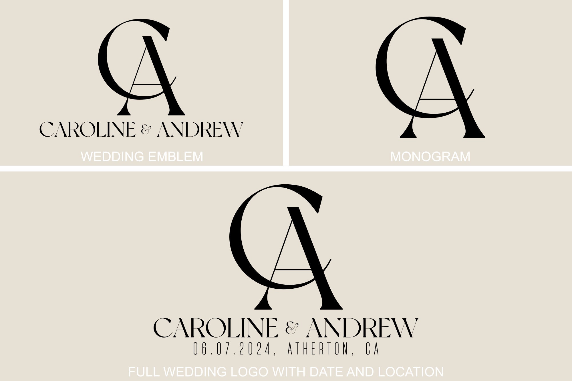 Modern Wedding Logo, Modern Wedding Monogram, Wedding Initials Logo ...
