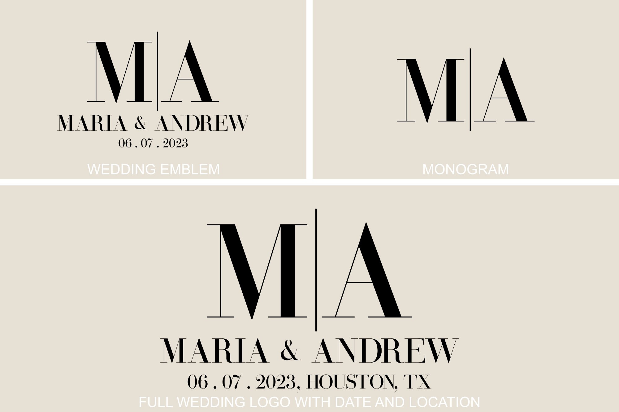Custom Wedding Logo Design, Monogram Logo, Initial Logo, Couples Logo ...