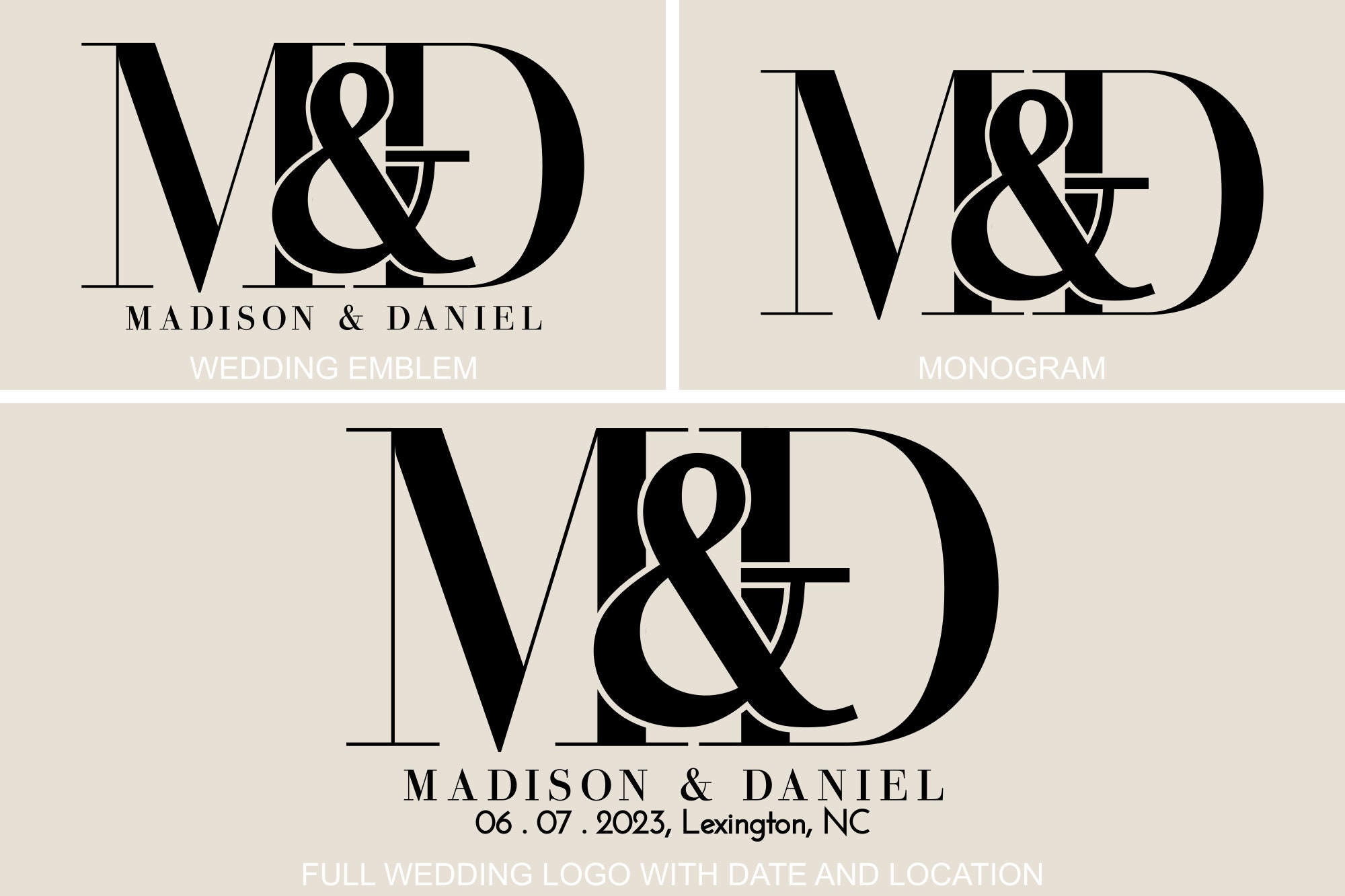 Wedding Logo Monogram Design, Custom Monogram, Custom Logo, Couple ...