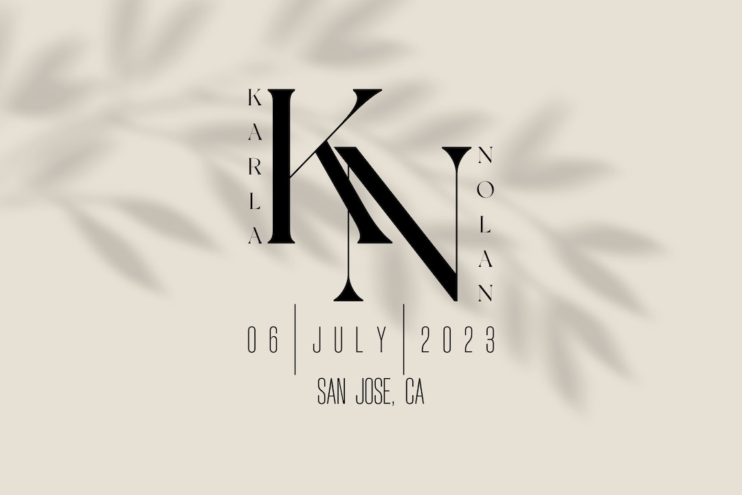 Personalized Wedding Logo Design: Modern Couple Monogram (digital ...