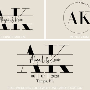 Custom Wedding Monogram Design, Custom Logo Design, Initial Logo ...