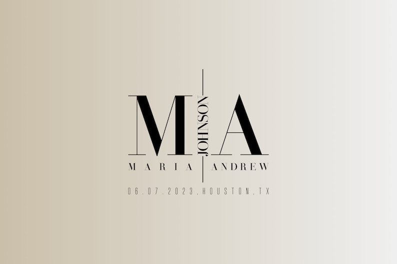 Personalized Wedding Logo Design: Modern Couple Monogram (digital ...