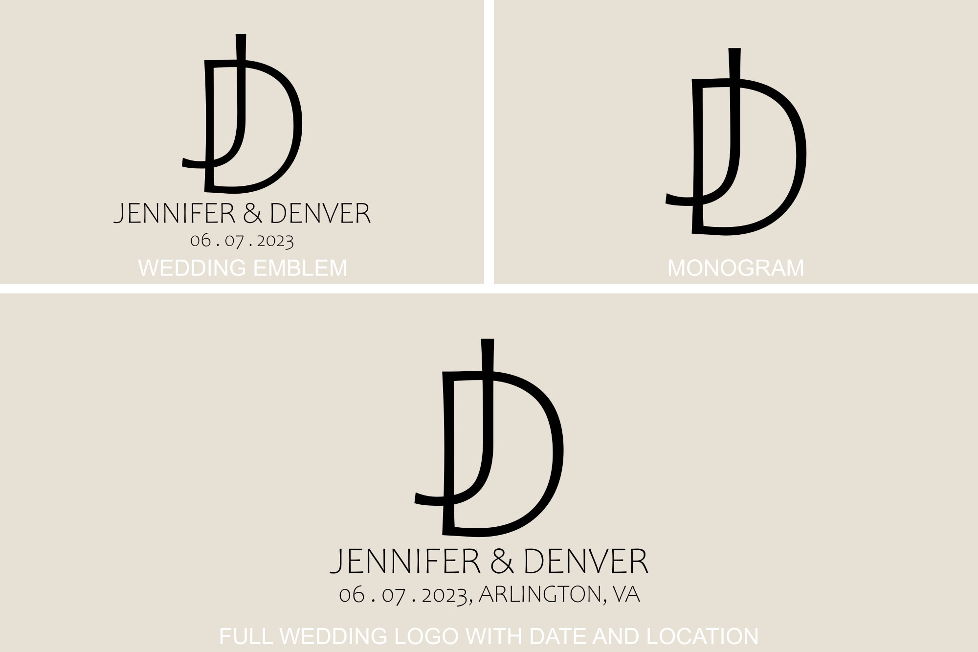 Custom Wedding Logo and Monogram Design, Initials Logo, Couple Logo ...