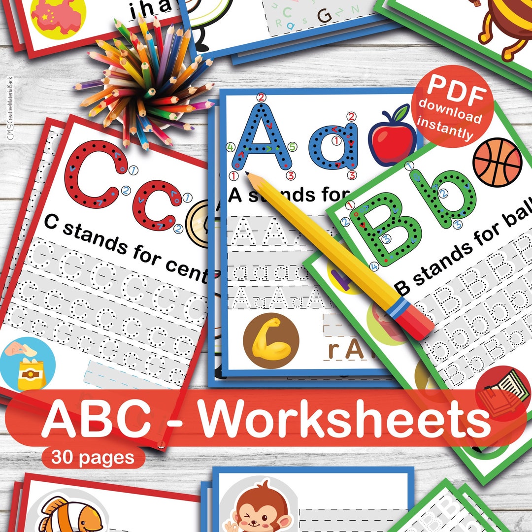 Fun & Educational ABC Worksheets Bundle for Kids Instant Download - Etsy