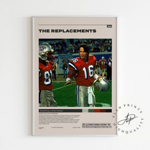 The Replacements, Keanu Reeves, Minimalist Movie Poster, Vintage Retro ...