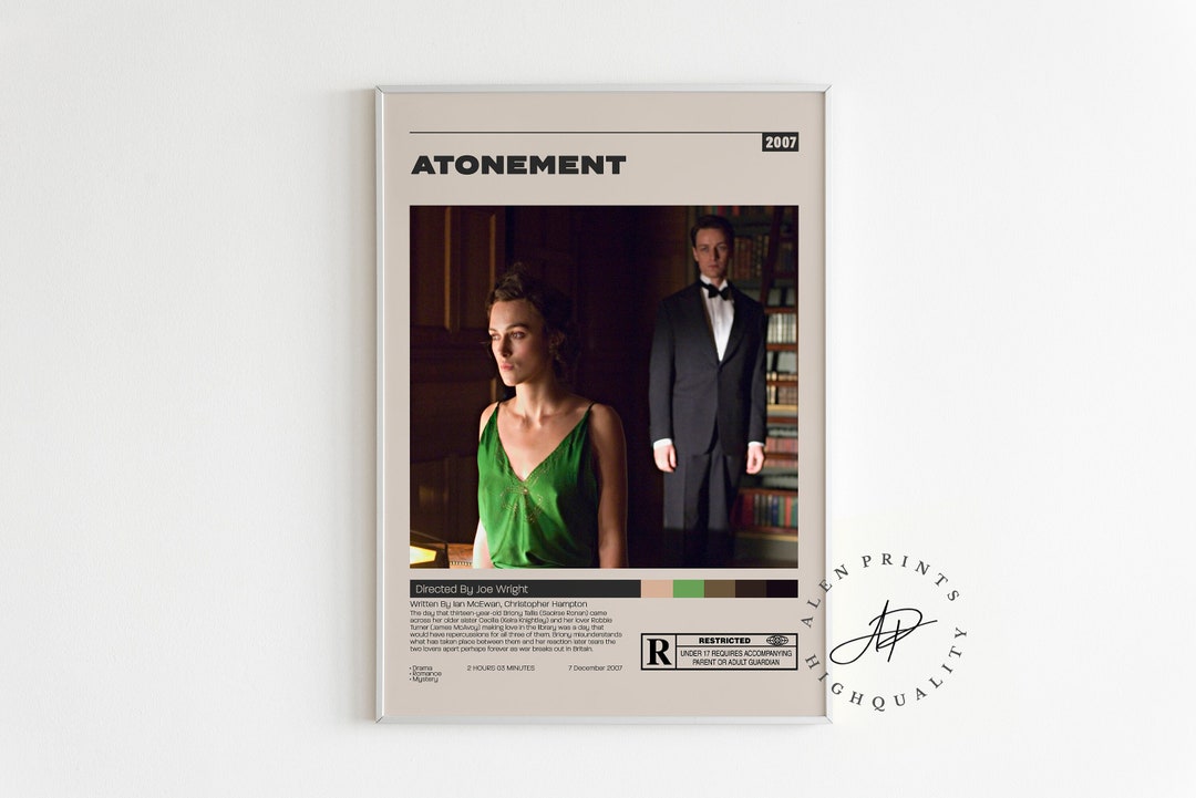 Atonement Poster, Joe Wright, Minimalist Movie Poster, Vintage Retro ...