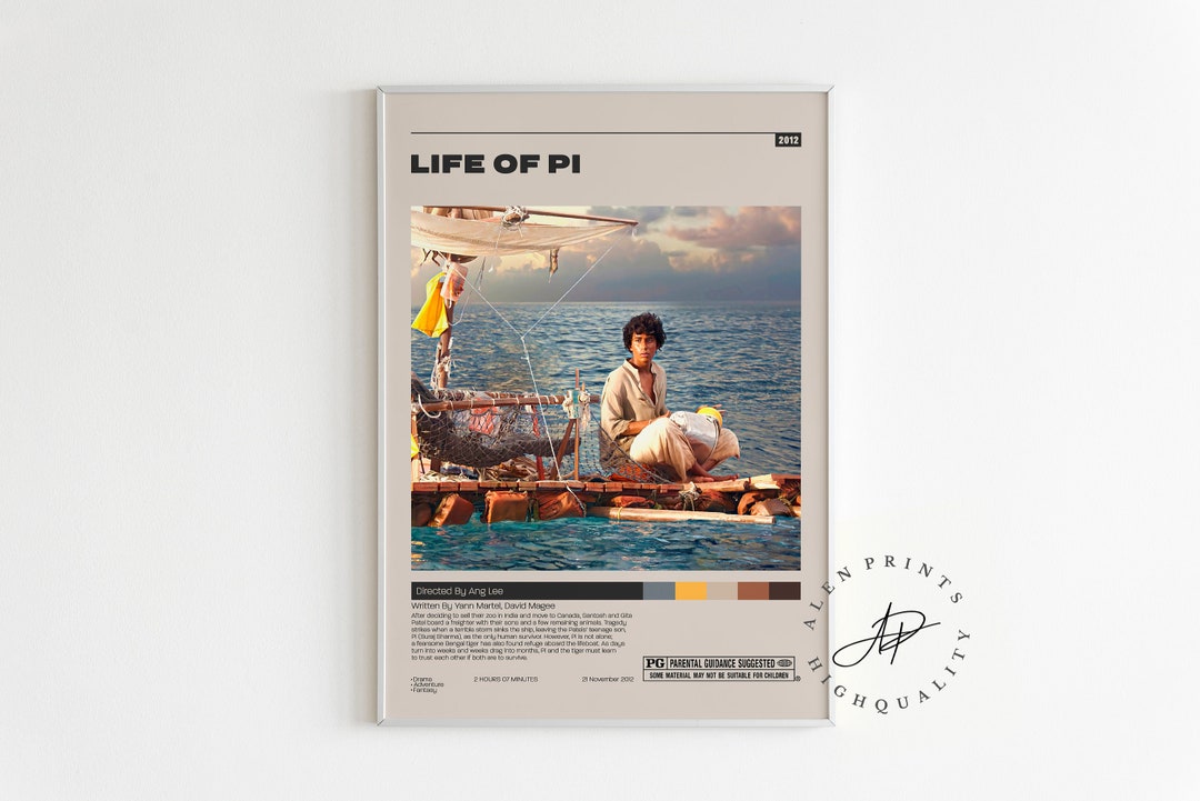 Life of Pi Poster, Ang Lee, Minimalist Movie Poster, Vintage Retro Art ...