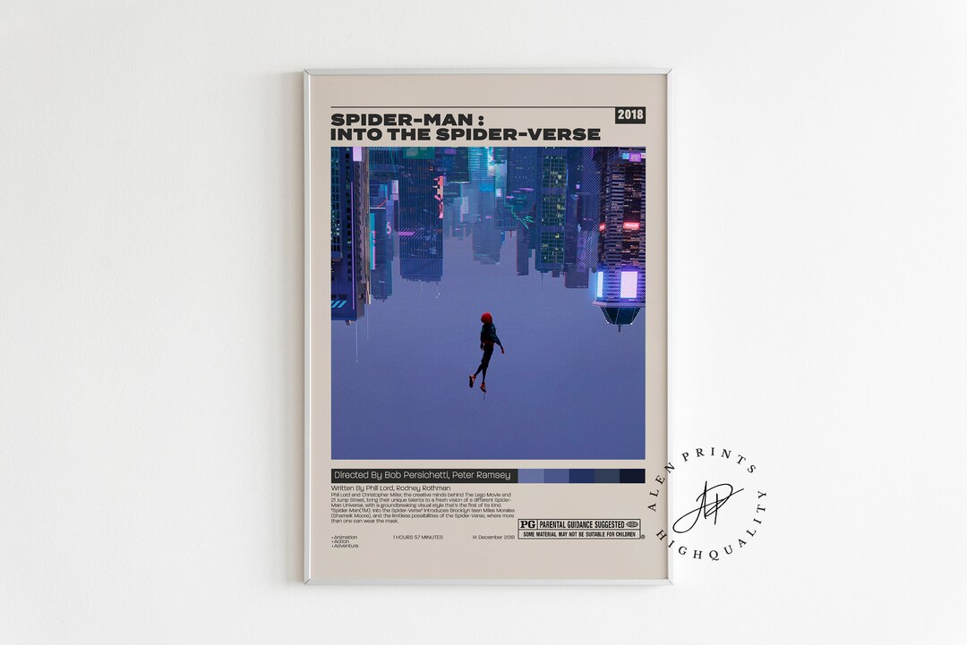 Spider-man: Into the Spider-verse , Bob Persichetti, Minimalist Movie Poster, Vintage Retro Art ...