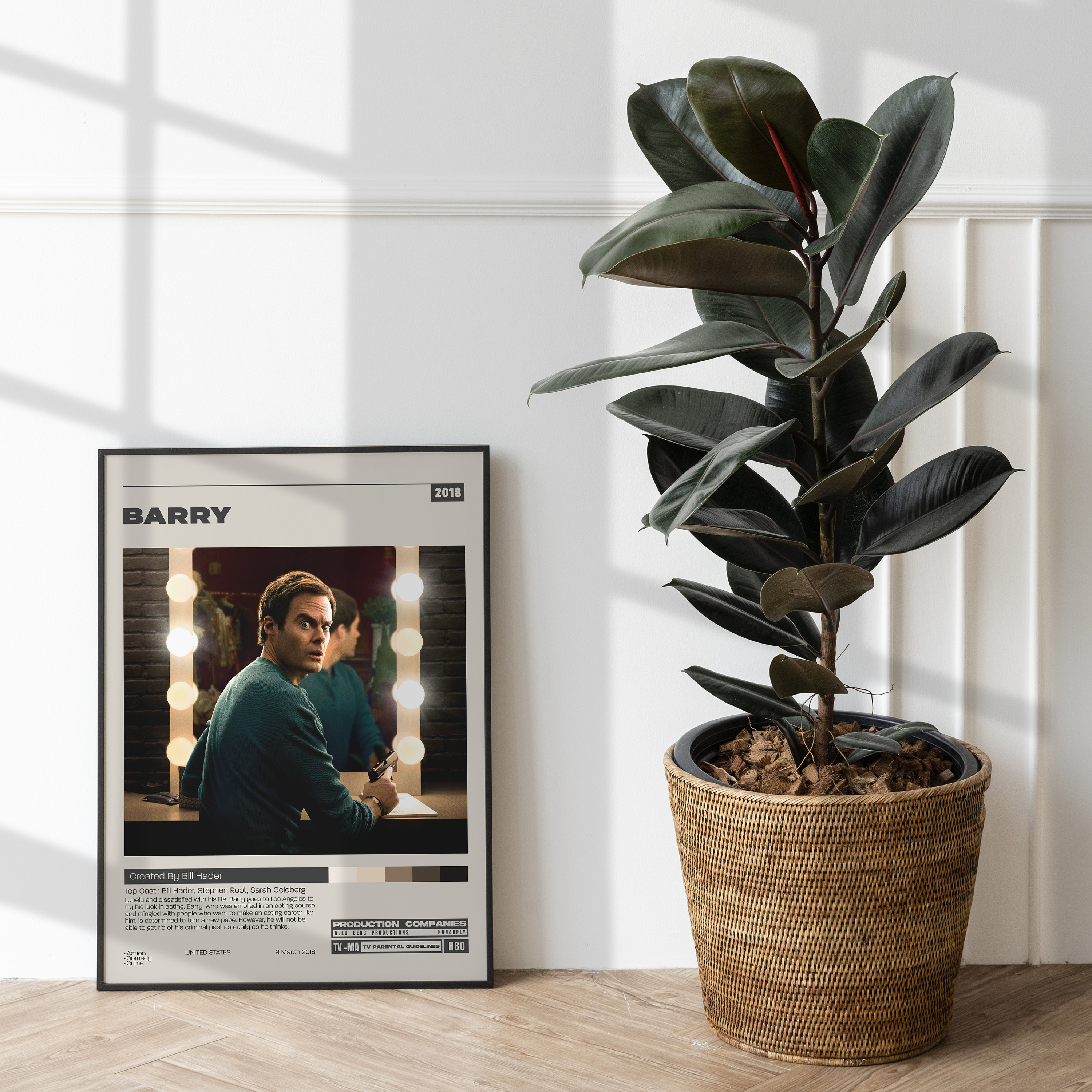 Barry Poster, Bill Hader, Minimalist Tv Series, Vintage Retro Art Print ...