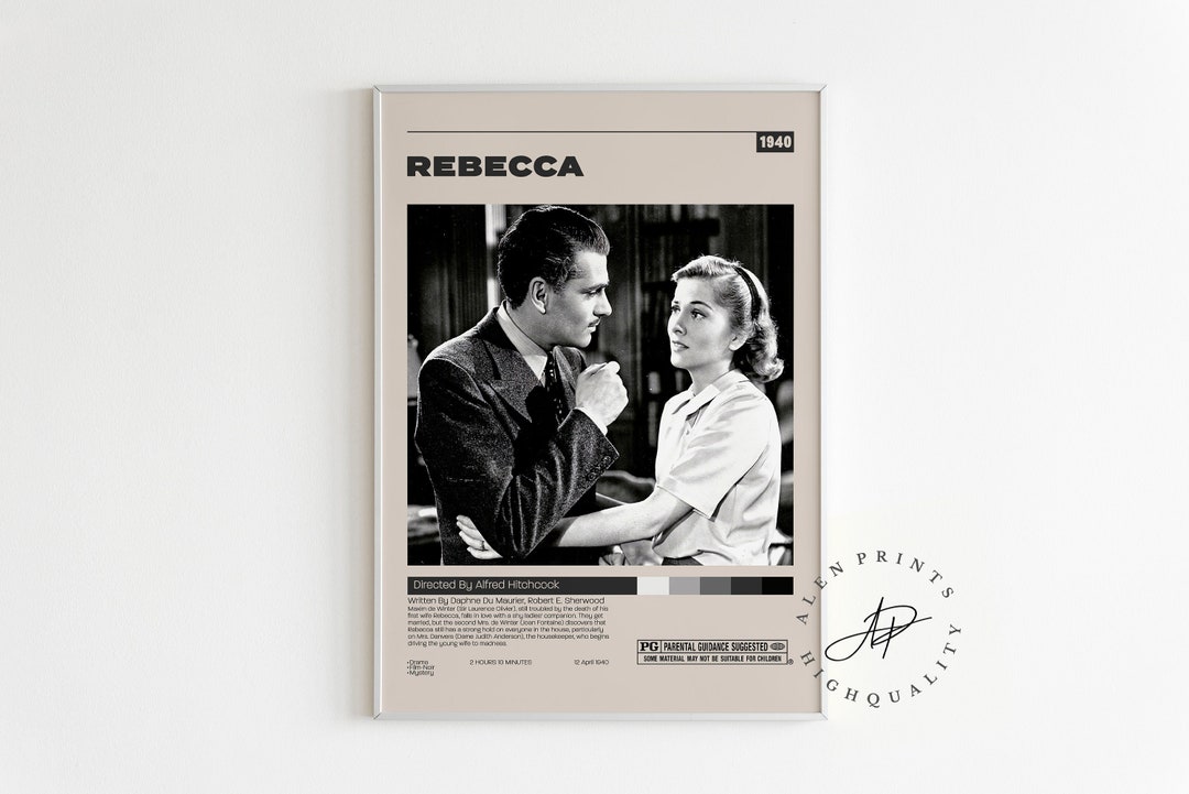 Rebecca Poster Alfred Hitchcock Minimalist Movie Poster - Etsy