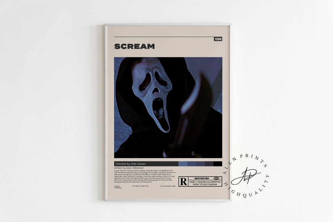 Scream Poster Wes Craven Minimalist Movie Poster Vintage - Etsy