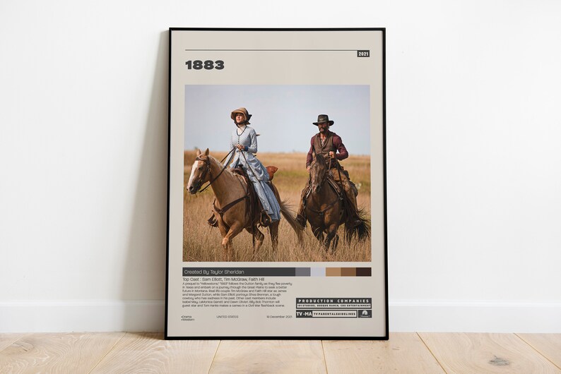 1883 Poster Taylor Sheridan Minimalist Tv Series Vintage - Etsy