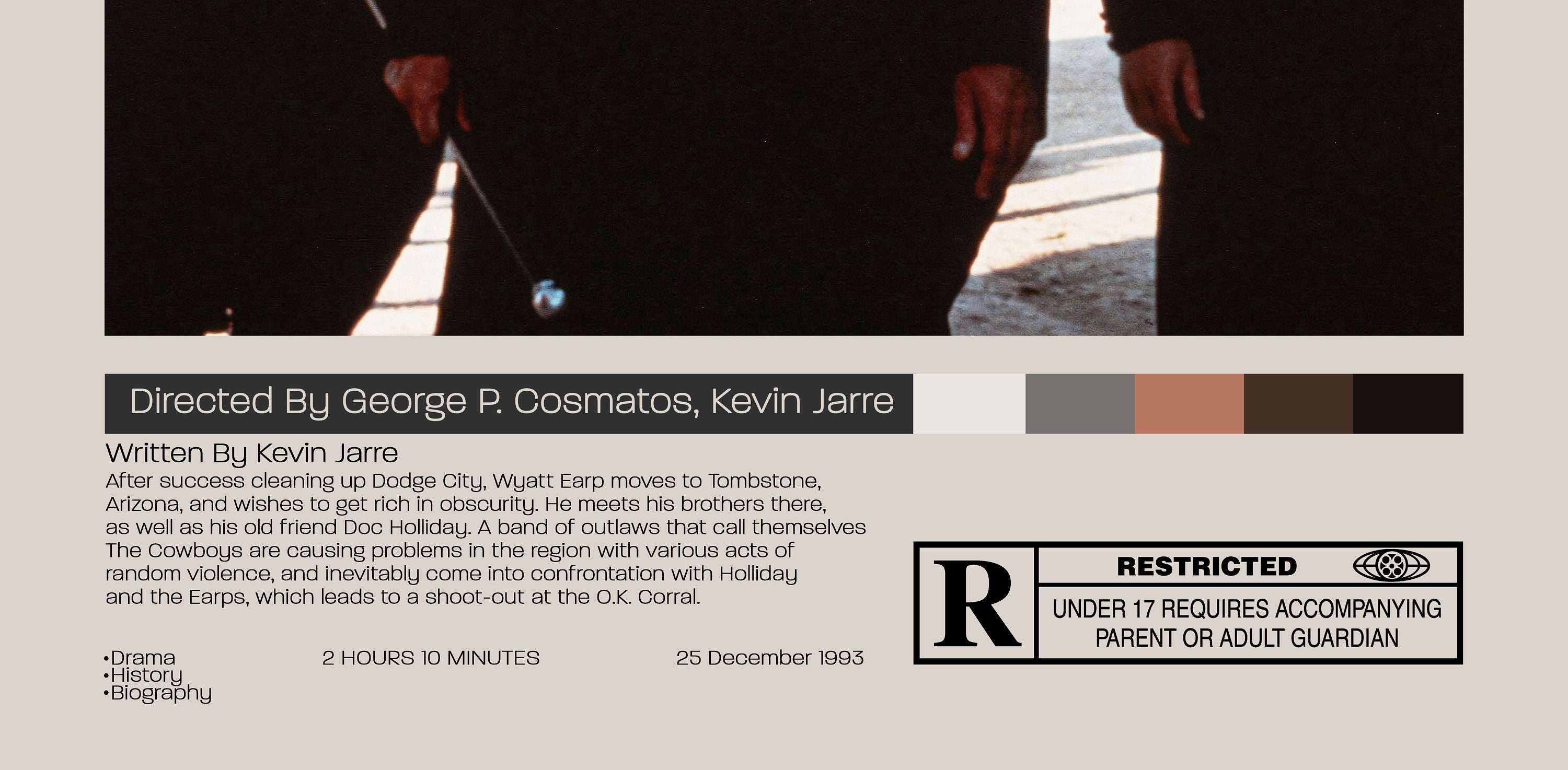 Tombstone Poster, George P. Cosmatos, Minimalist Movie Poster, Vintage ...