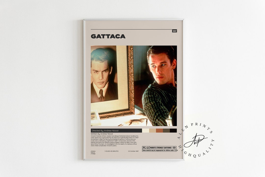 Gattaca Poster ,andrew Niccol, Ethan Hawke, Minimalist Movie Poster, Vintage Retro Art Print ...