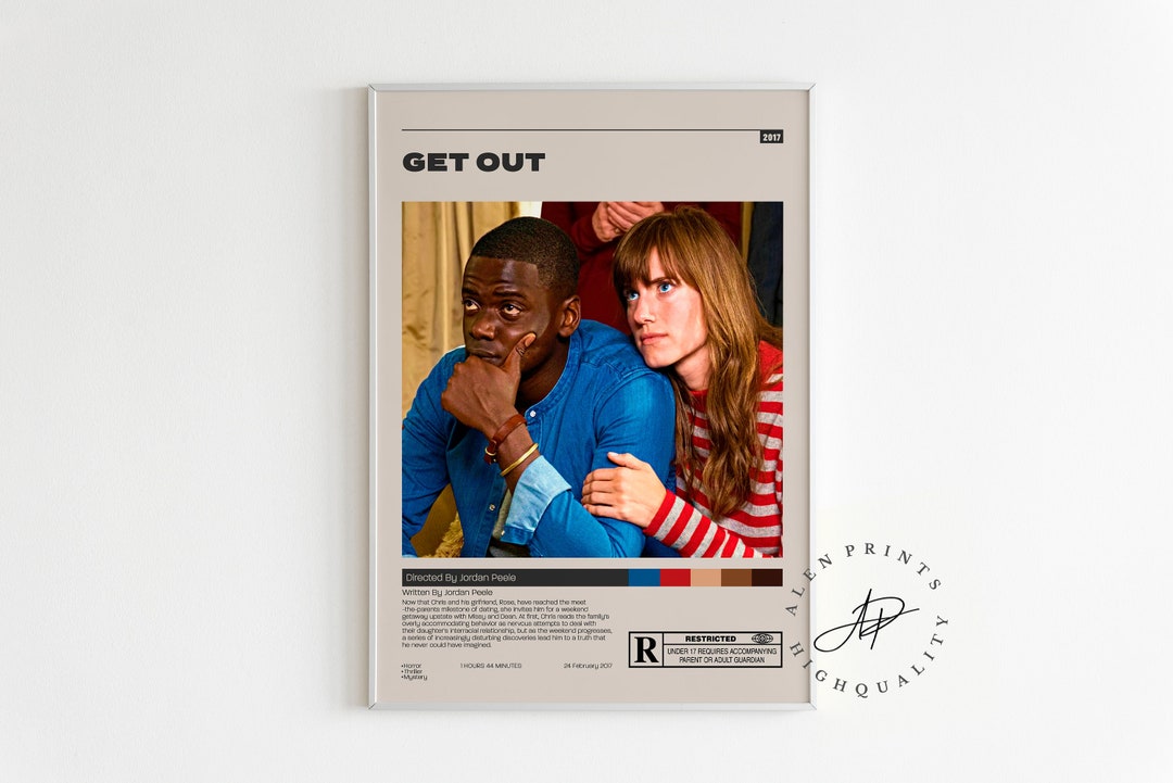 Get Out Poster, Jordan Peele, Minimalist Movie Poster, Vintage Retro ...