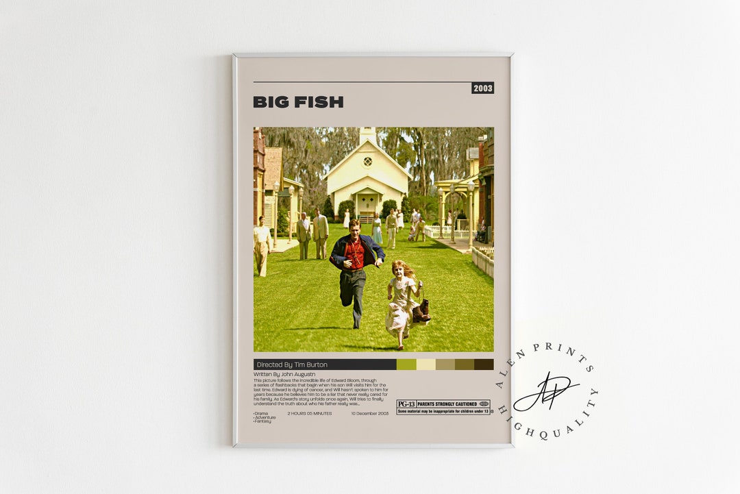 Big Fish Poster , Tim Burton , Minimalist Movie Poster, Vintage Retro ...