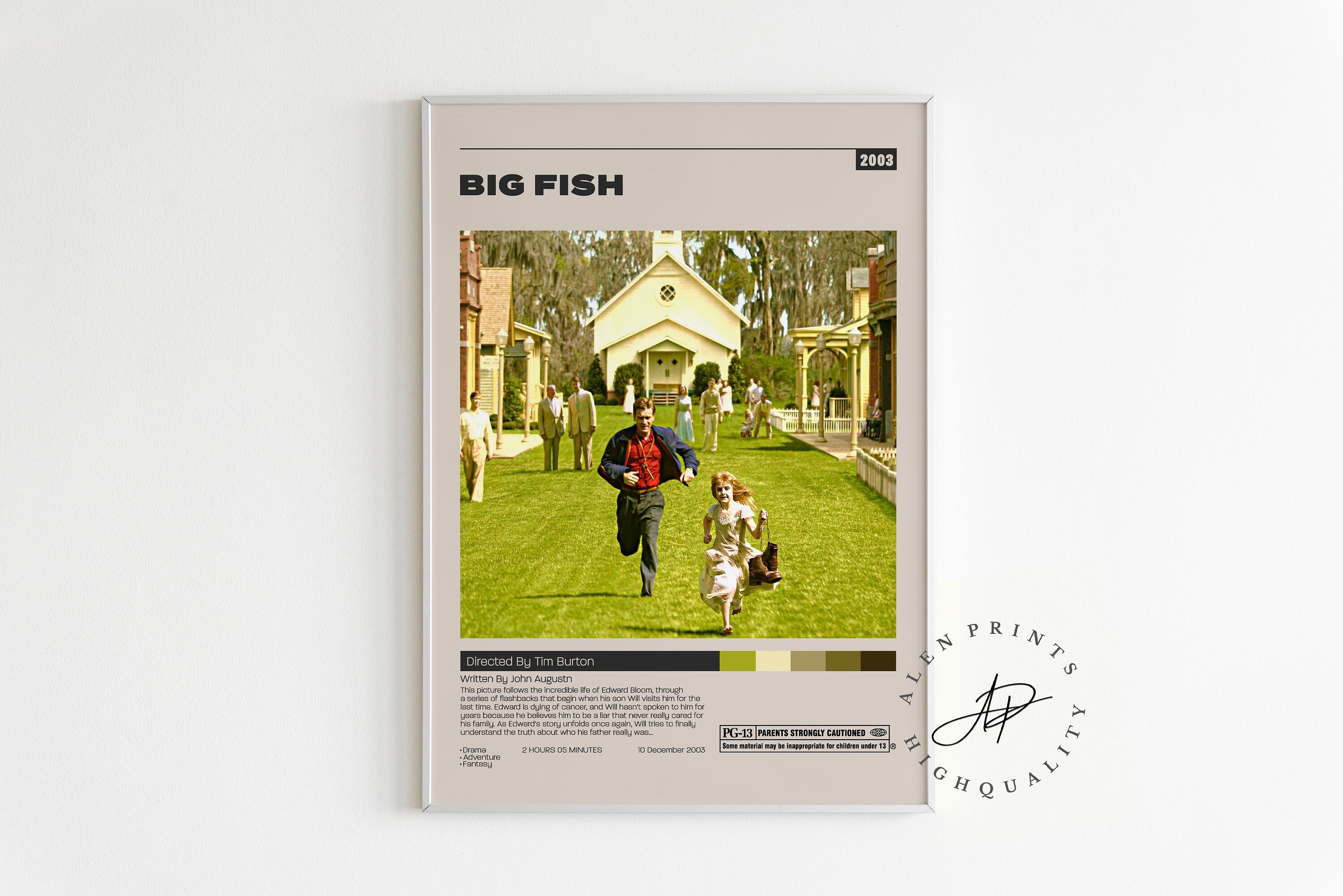 Big Fish Poster , Tim Burton , Minimalist Movie Poster, Vintage Retro ...